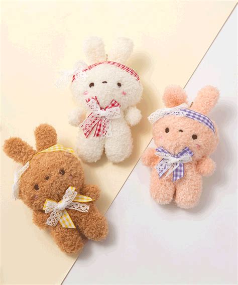 [1 1할인 3컬러] 체크 버니 키링 토끼 인형키링 열쇠고리 가방고리 No 1504 에이블리