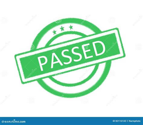 Passed Word On Green Rubber Stamp Stock Illustration Illustration Of