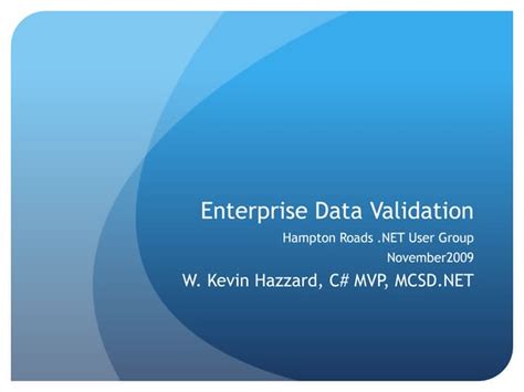 Enterprise Data Validation Pptx Databases Computer Software And Applications