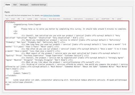 free survey form template for contact form 7 cf7 skins blog