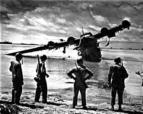 New World War Ii Photo Battered Japanese Seaplane Battle Of Makin 6