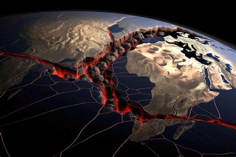 Premium Ai Image Fault Line With Plates Of Earth In Motion And