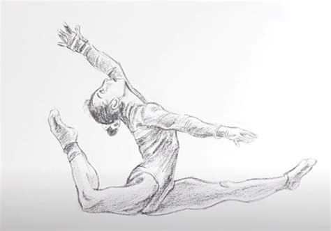 How To Draw A Gymnast Easy With Pencil Gymnast Drawing Step By Step