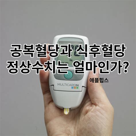 공복혈당과 식후혈당 정상 수치는 어떻게 되나요 Applehips