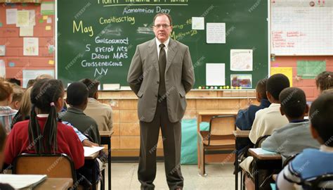 Group Of Student Learn With Teacher In Classroom Premium Ai Generated