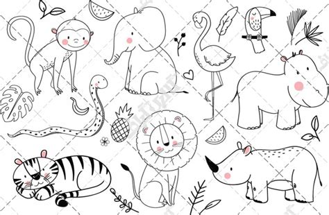 وکتور رنگ آمیزی حیوانات کودکان