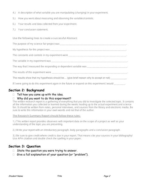 Science Fair Report Template Fill Out Sign Online And Download Pdf