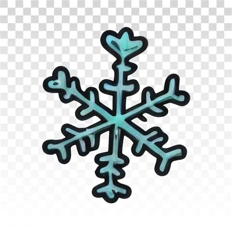 Premium Psd Snowflake Colored Drawing