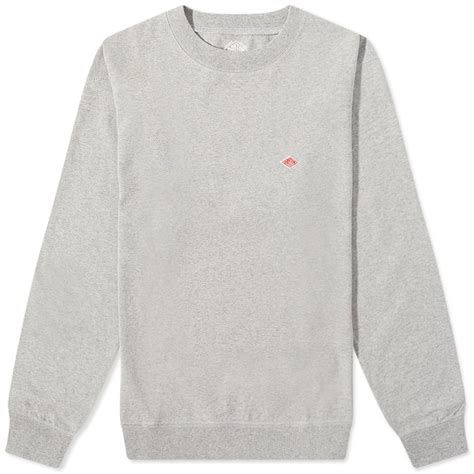 Danton Mens Logo Lightweight Crew Sweat In Heather Grey Danton