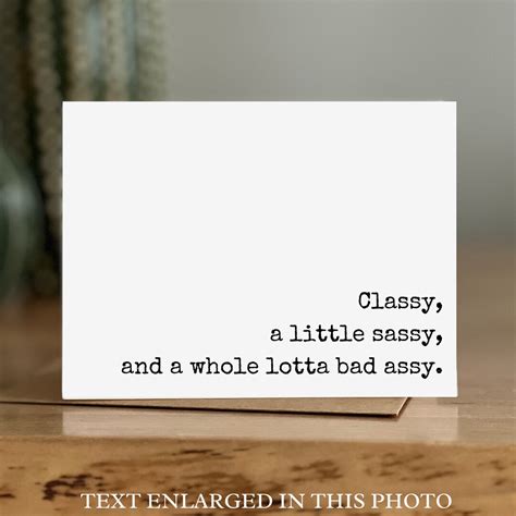Sassy Bad Assy Funny Card For Best Friend Funny Birthday Card