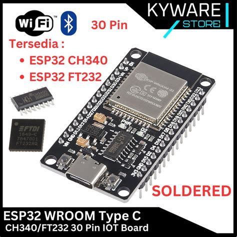 Jual Promo Esp32 Ch340 Type C Esp 32 Usb C Wroom Wifi Bluetooth Ble Iot Develompent Board