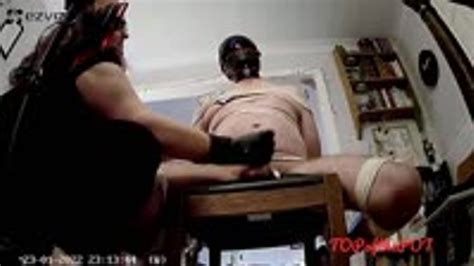 Miss M With Helpless Naked Man Tied To Chair Receives Polishing E