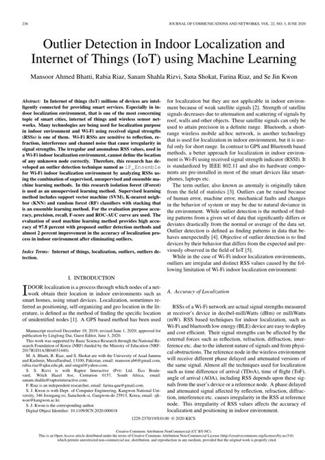 Pdf Outlier Detection In Indoor Localization And Internet Of Things