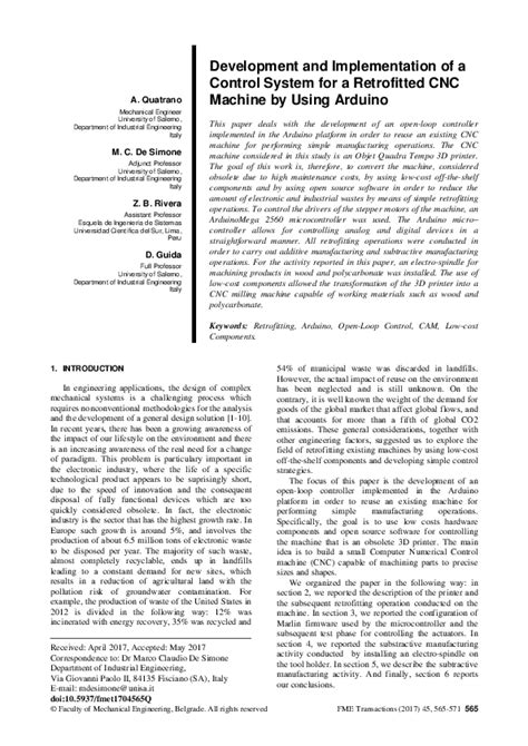 Pdf Development And Implementation Of A Control System For A Retrofitted Cnc Machine By Using