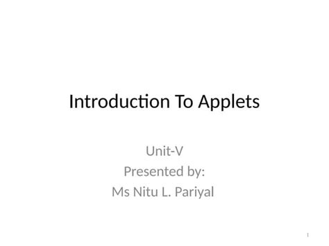 Introduction To Applets Methods And Simple Examples Ppt