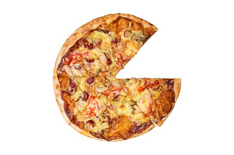 햄 소시지와 흰 배경에 버섯 피자 조리법과 메뉴 맨 위 보기입니다 흰색 배경에 고립 된 맛있고 풍미있는 피자 0명에 대한 스톡 사진 및 기타 이미지 Istock