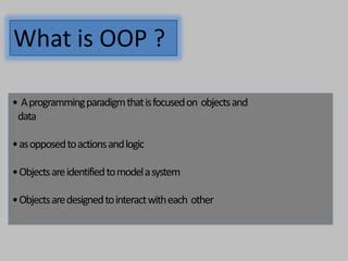 Object Oriented Programming Concepts Ppt