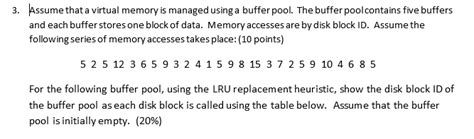 Solved Assume That A Virtual Memory Is Managed Using A Chegg