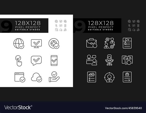 Checkmarks In Communication Pixel Perfect Linear Vector Image