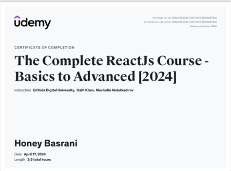 Honey Basrani On Linkedin Reactjs Certification Frontenddevelopment Webdev Alwayslearning