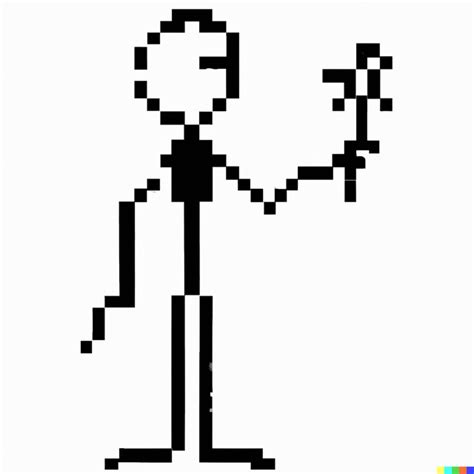 Ascii Art Of A Stick Figure Handing Out A Flower R Dalle2