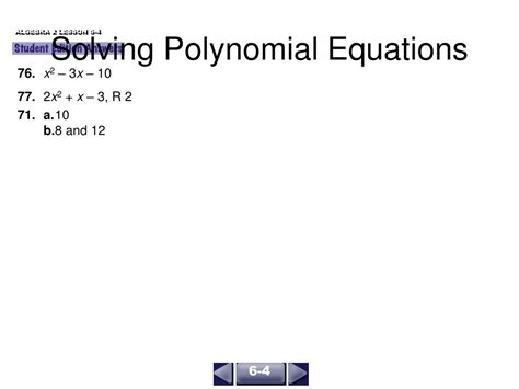 Ppt Solving Polynomial Equations Powerpoint Presentation Free Download Id5760333