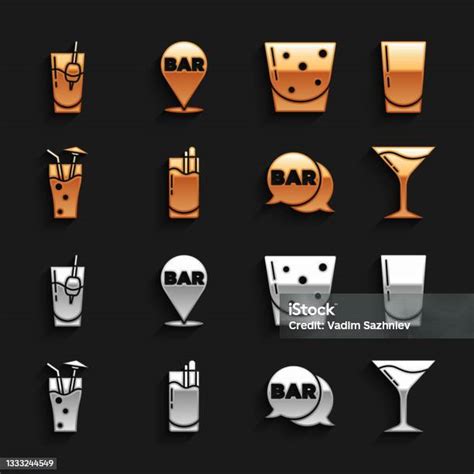 세트 칵테일 블러디 메리 물 유리 마티니 유리 거리 간판 바 럼주 알코올 바 위치 아이콘 벡터 0명에 대한 스톡 벡터 아트 및 기타 이미지 Istock