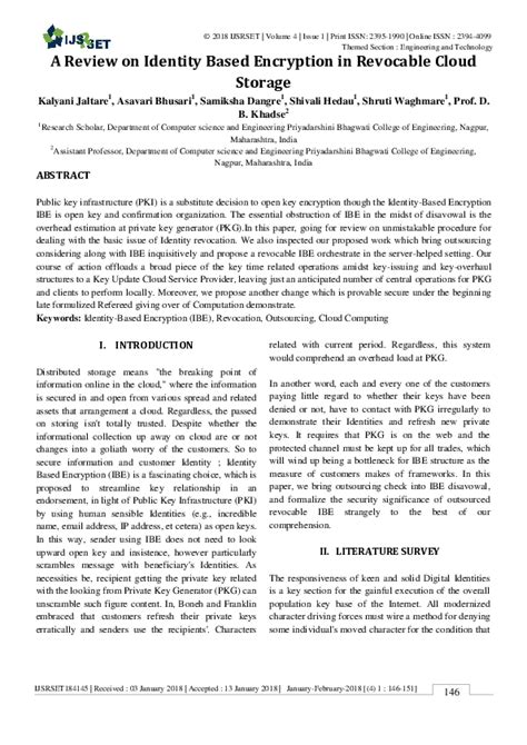 Pdf A Review On Identity Based Encryption In Revocable Cloud Storage