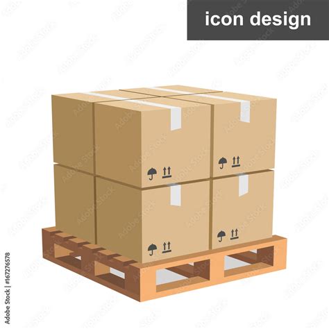 Vector Icon Cargo Boxes Pallet Stock Vector Adobe Stock