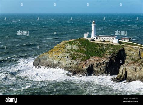 South Stack Lighthouse Near Holyhead On The Coast Of Ynys Mon Anglesey North Wales Stock