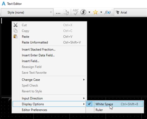 MicroStation How To Display Formatting Symbols I E Carriage Returns Space Symbols Etc In