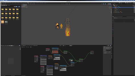 Can I Make The Flames Of My Particle System All Connect To The Mesh The Character On The Right