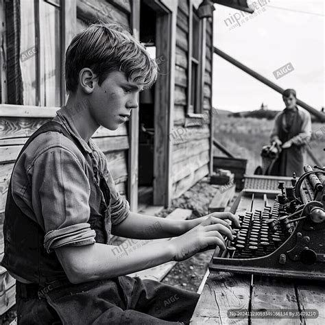 Ai创作图俄罗斯男孩 旧社会职业 俄罗斯族男孩 黑白电影场景 拍发电报 莫尔斯电报 萨波日尼科夫制造厂 俄罗斯族小伙 拍电报 旧社会手工业者 旧年代通讯 旧社会矿工 近代场景 青年与兄弟