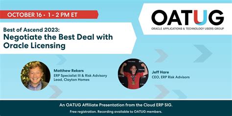Cloud Erp Sig Negotiating The Best Deal With Oracle Oracle Applications And Technology Users