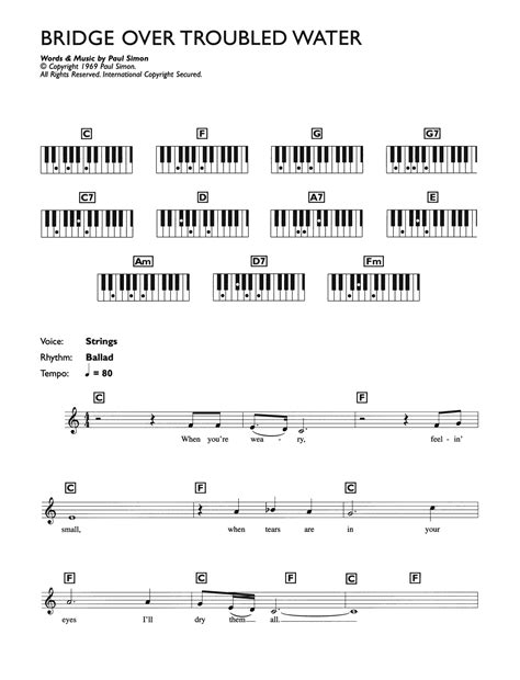 Bridge Over Troubled Water By Simon And Garfunkel Sheet Music For Piano
