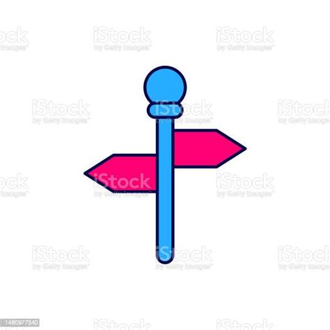 채워진 개요 도로 교통 표지판 흰색 배경에 격리된 표지판 아이콘입니다 포인터 기호입니다 거리 정보 표지판 방향 표시 벡터 가득 찬에 대한 스톡 벡터 아트 및 기타 이미지