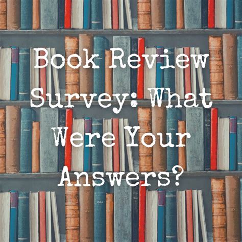 Book Review Survey What Were Your Answers