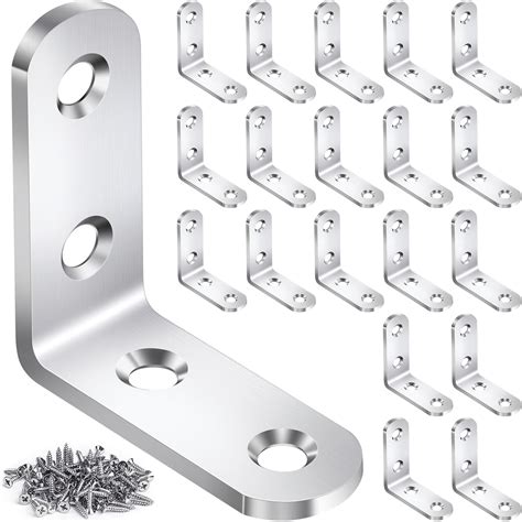 20pcs L Bracket Corner Brace Stainless Steel L Brackets