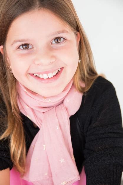 Premium Photo Portrait Of Smiling Girl Premium Photo Portrait Of Smiling Girl