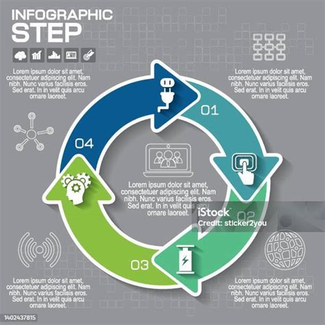 벡터 서클 퍼즐 인포그래픽 다이어그램 그래프 프레젠테이션 및 차트용 템플릿입니다 4가지 순환 옵션 부품 단계 또는 프로세스가 있는 비즈니스 개념 추상적 배경입니다 0명에