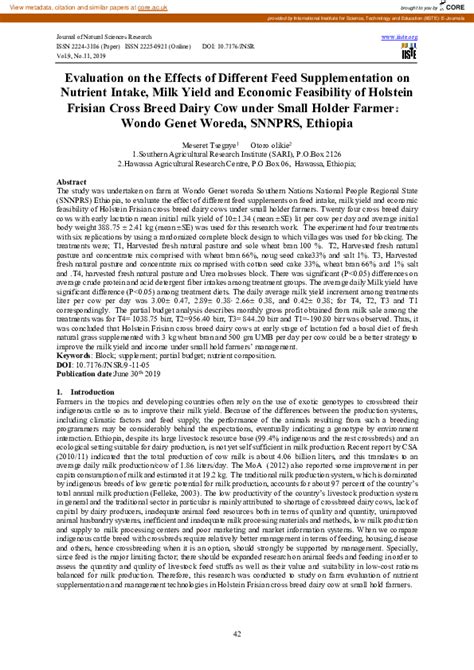 Pdf Evaluation On The Effects Of Different Feed Supplementation On