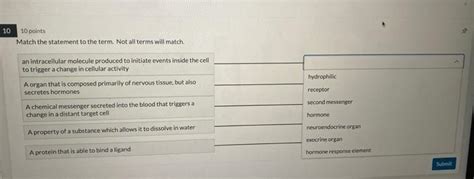 Solved 10 Polnts Match The Statement To The Term Not All