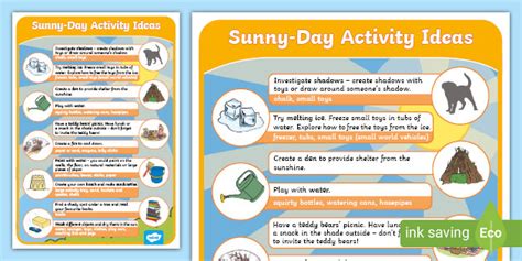 Outdoor Learning Sunny Day Activity Ideas Teacher Made