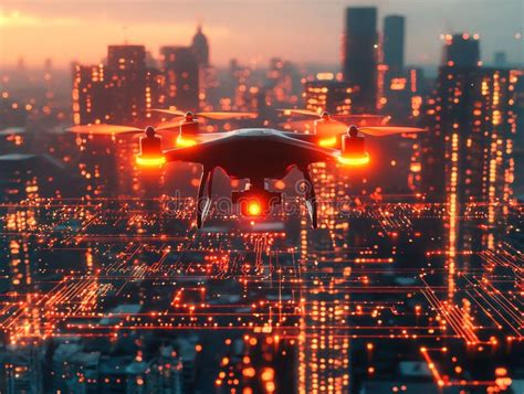 Secure Communication Between Drones And Operators With Encrypted Flight Paths Stock Image