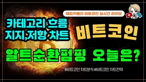 비트코인 실시간 오늘의 알트 순환펌핑은 도미넌스 41초반 차트의 지지 저항 8월 8일 아침💎 Youtube