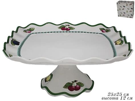 Фруктовница на ножке 25 см ФРУКТЫ в под уп х12 Lenardi