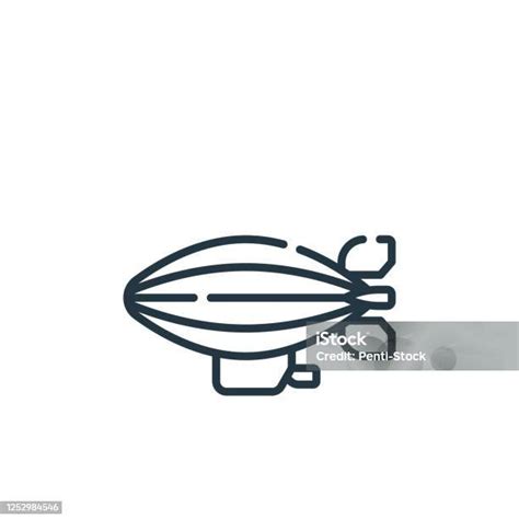 제플린 벡터 아이콘 제플린 편집 가능한 스트로크 웹 및 모바일 앱 로고 인쇄 매체에 사용하기 위한 제플린 선형 기호입니다 얇은