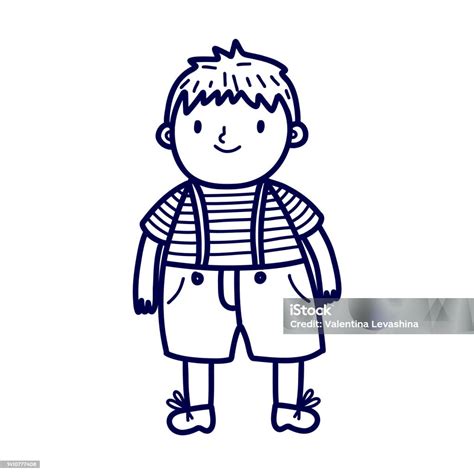 낙서 소년 아이들 소년 아이 낙서 스케치 색칠하기 책 벡터 그림 낙서 템플릿입니다 낙서 드로잉에 대한 스톡 벡터 아트 및 기타 이미지 낙서 드로잉 놀기 스케치