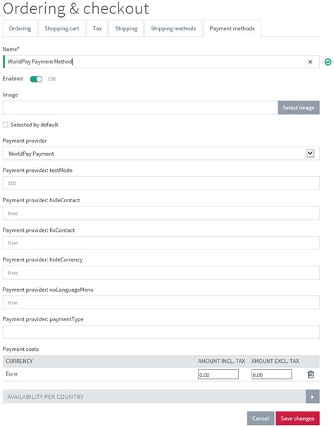 Configure Payment Methods