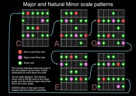 Natural Major Scale Guitar Scale Box Positions